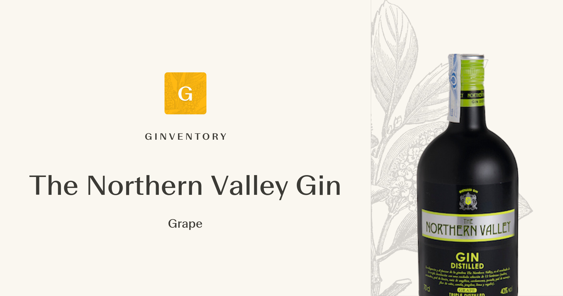 The Northern Valley Gin - Grape — Gins | Ginventory