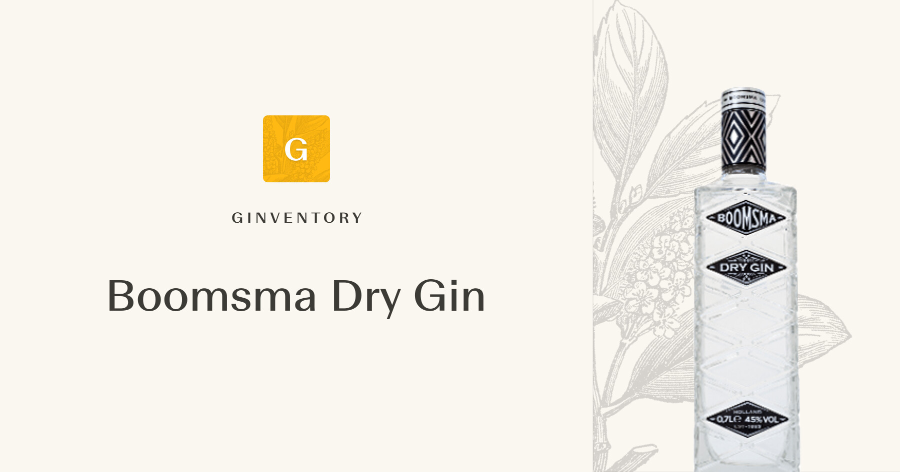 Boomsma Dry Gin — Gins | Ginventory