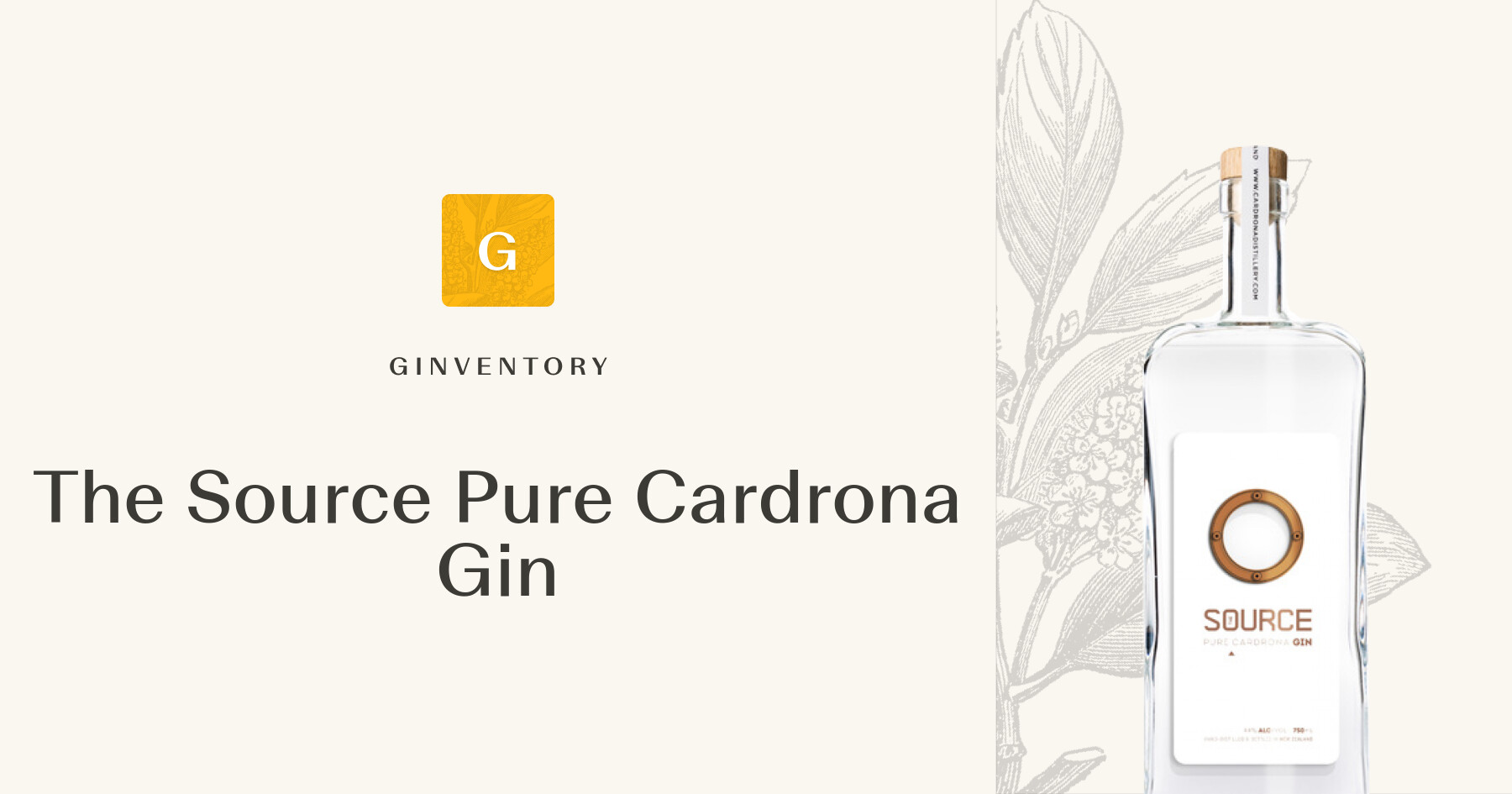 The Source Pure Cardrona Gin — Ginebras | Ginventory