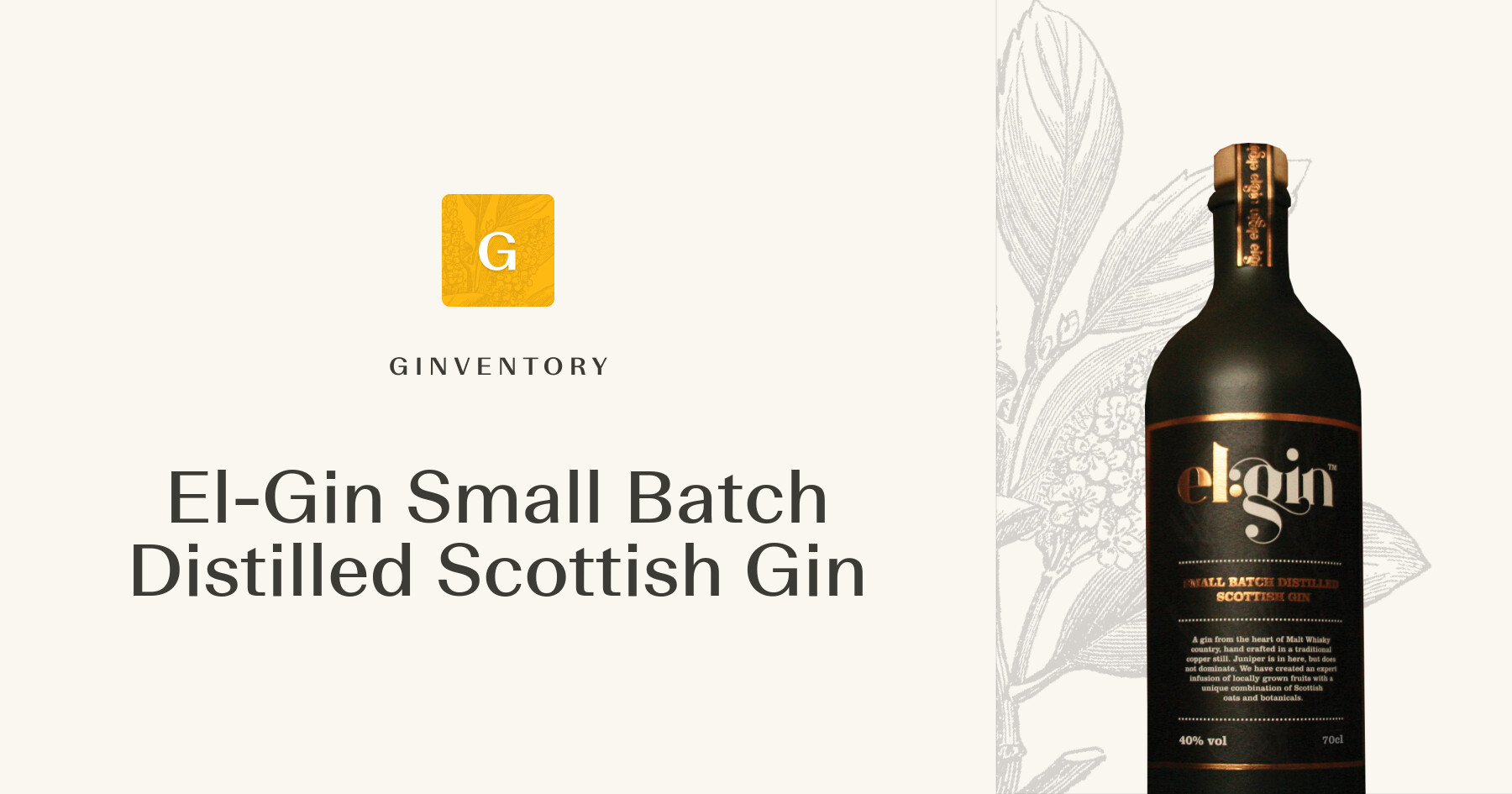 El-Gin Small Batch Distilled Scottish Gin — Gins | Ginventory