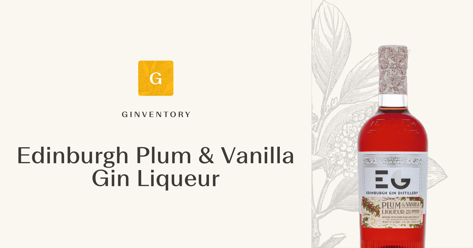 Edinburgh Plum & Vanilla Gin Liqueur — Ginebras | Ginventory