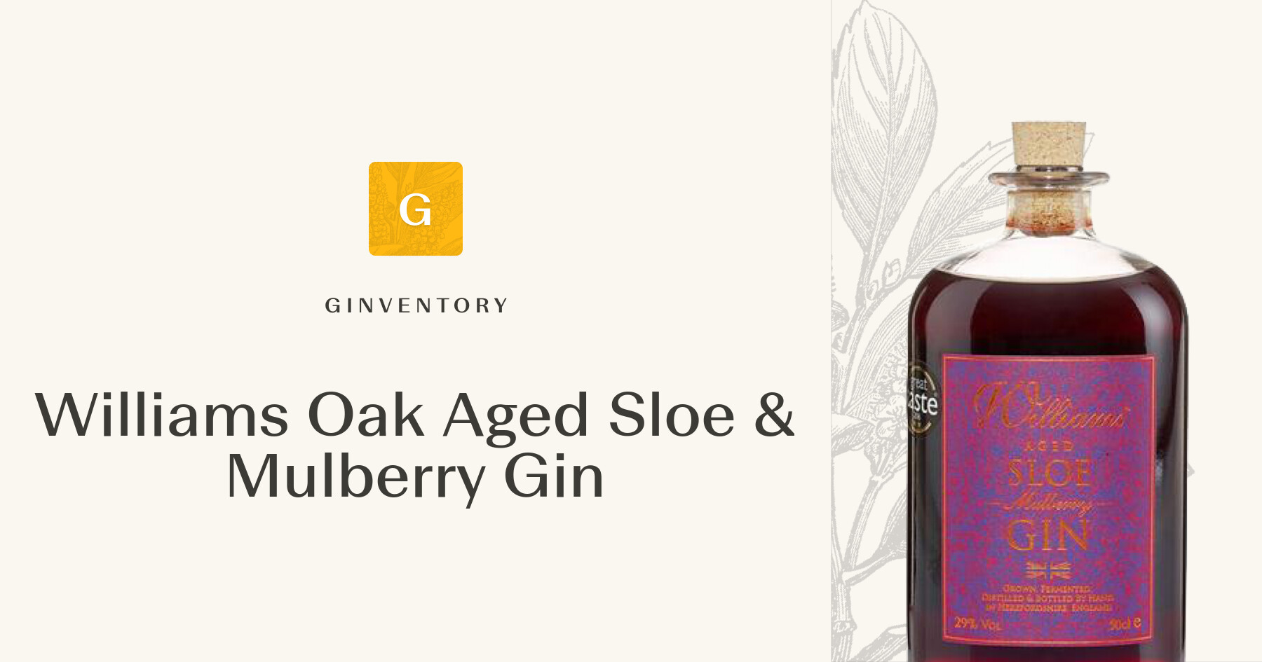 Williams Oak Aged Sloe & Mulberry Gin — Gins | Ginventory