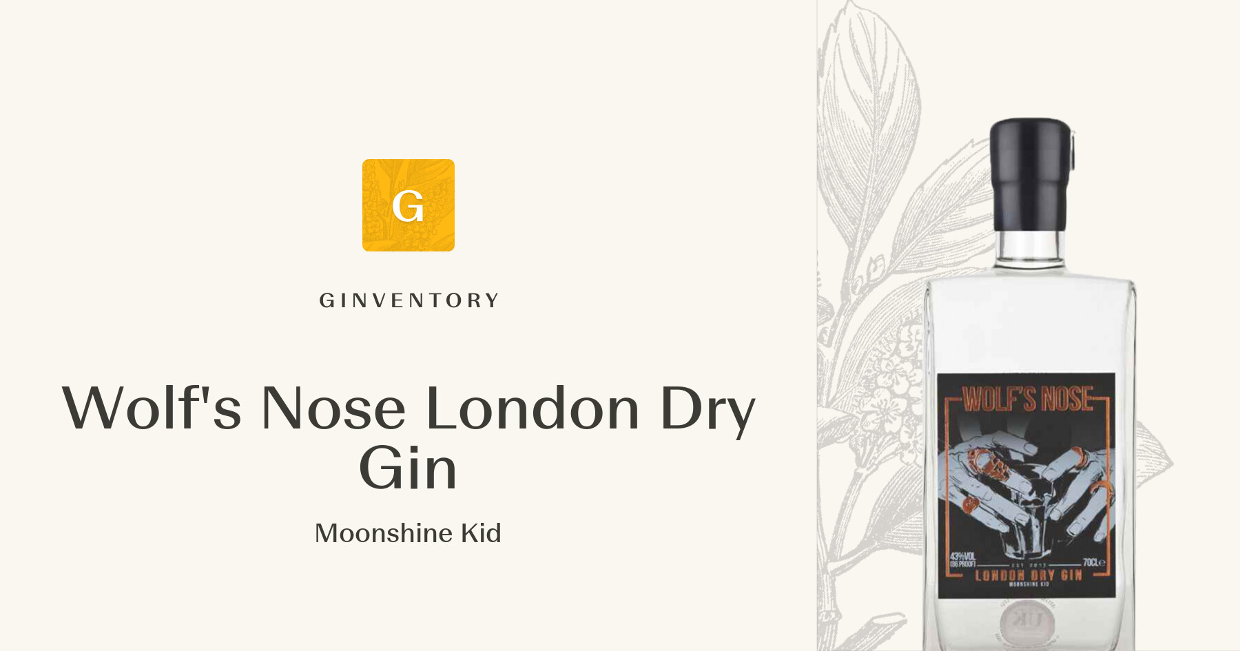 Wolf's Nose London Dry Gin - Moonshine Kid — Gins | Ginventory