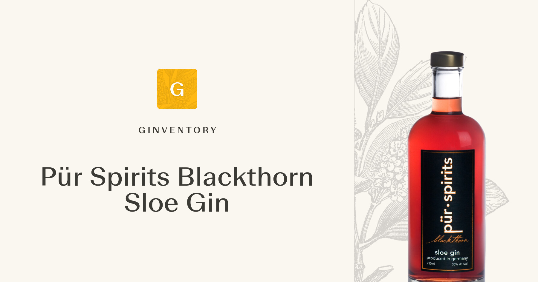 Pür Spirits Blackthorn Sloe Gin — Gins | Ginventory