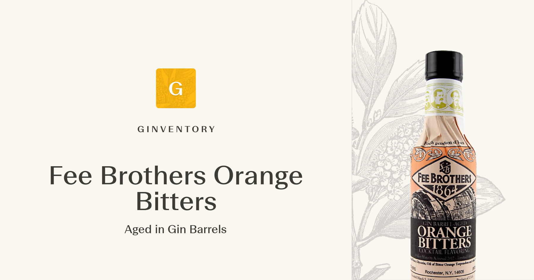 Fee Brothers Orange Bitters - Aged in Gin Barrels — Tonics | Ginventory
