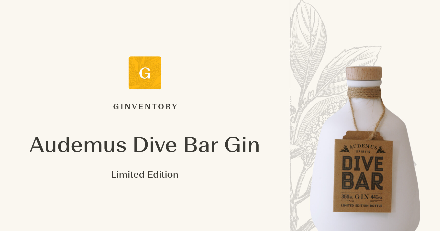 Audemus Dive Bar Gin - Limited Edition — Gins | Ginventory
