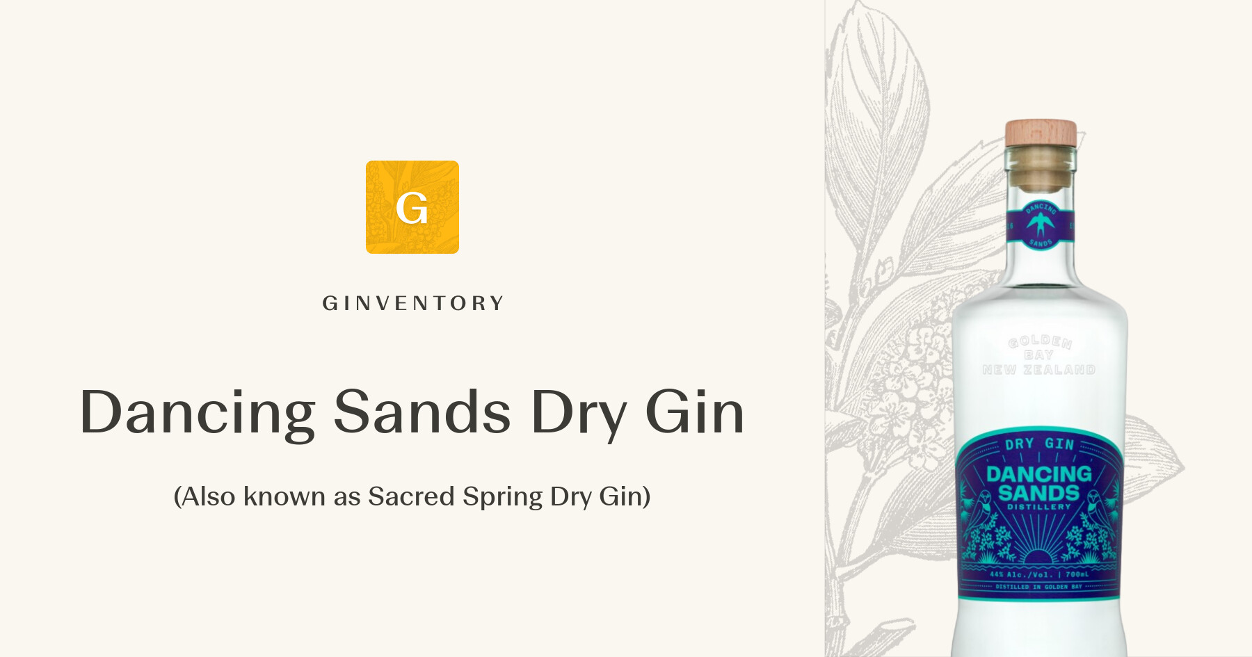 Dancing Sands Dry Gin - (Also known as Sacred Spring Dry Gin) — Gins ...