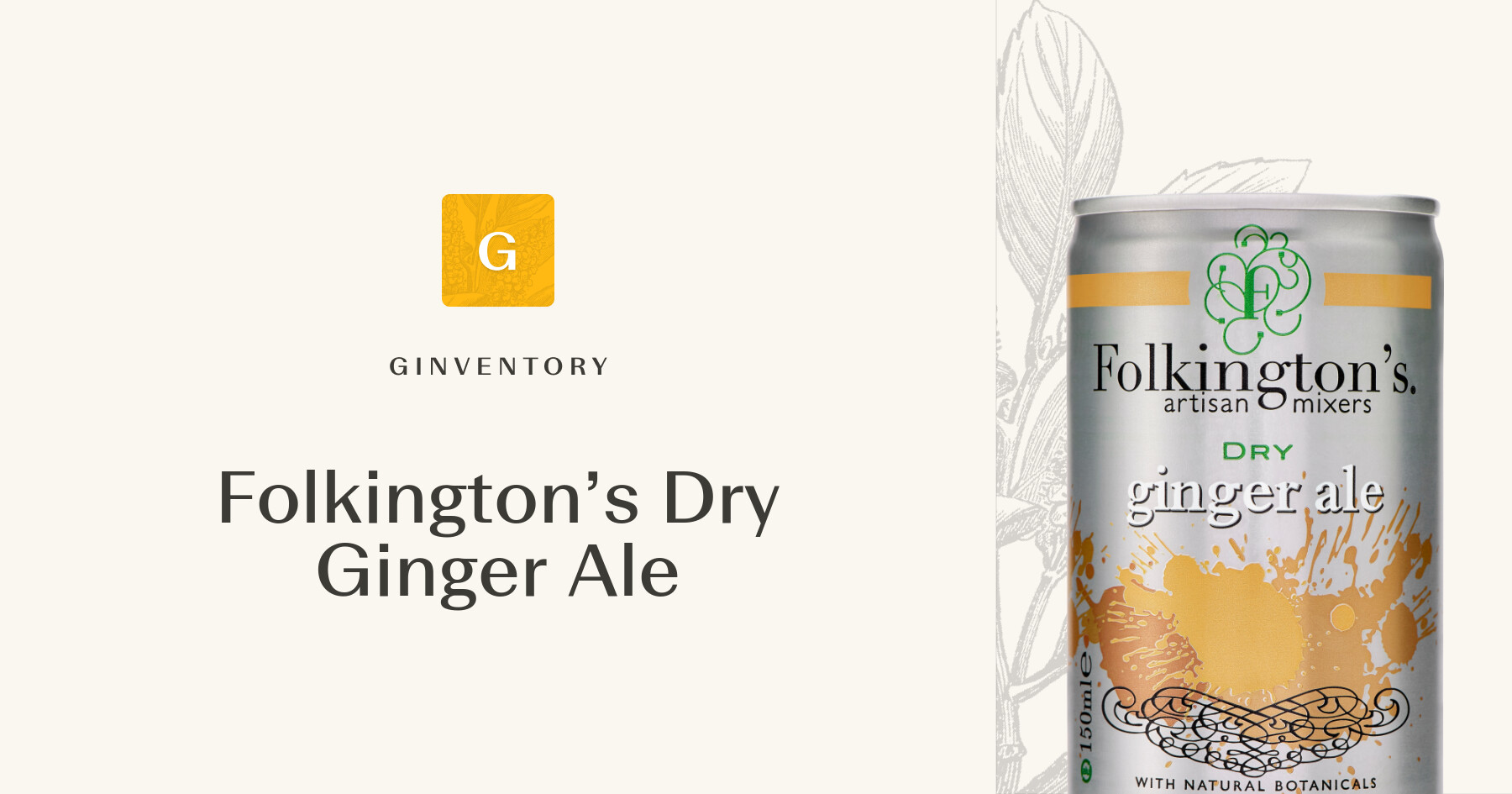 Folkington’s Dry Ginger Ale — Tonics | Ginventory