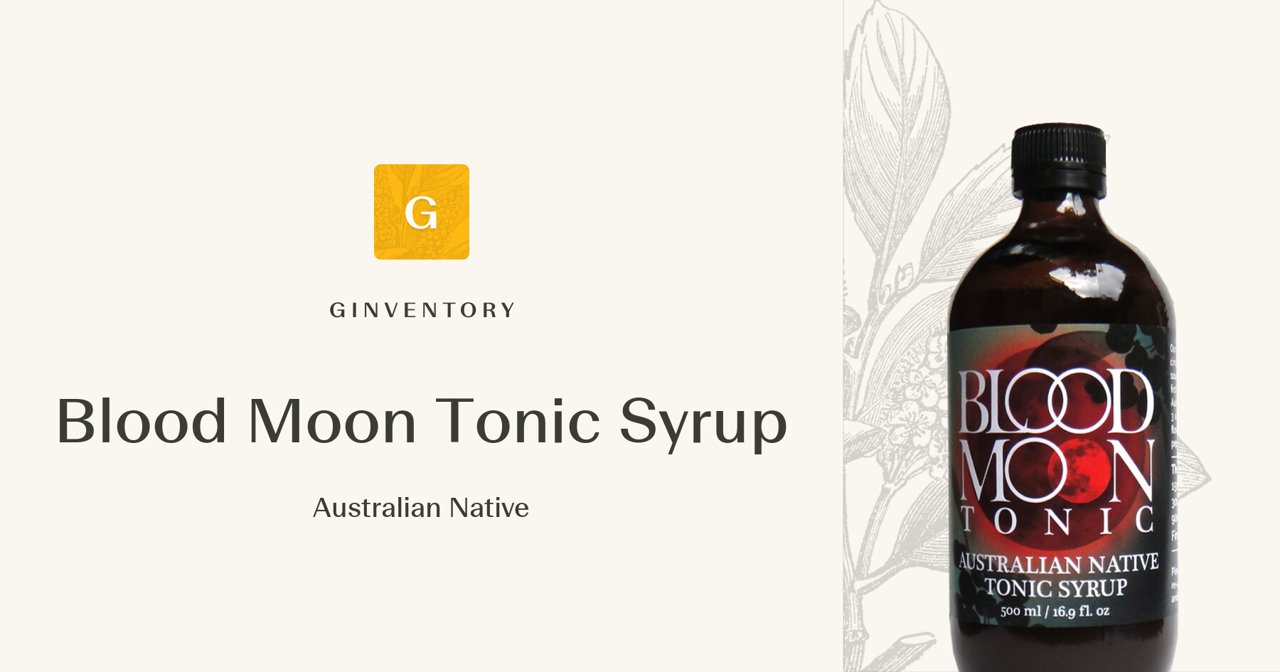 Blood Moon Tonic Syrup - Australian Native — Tónicas | Ginventory