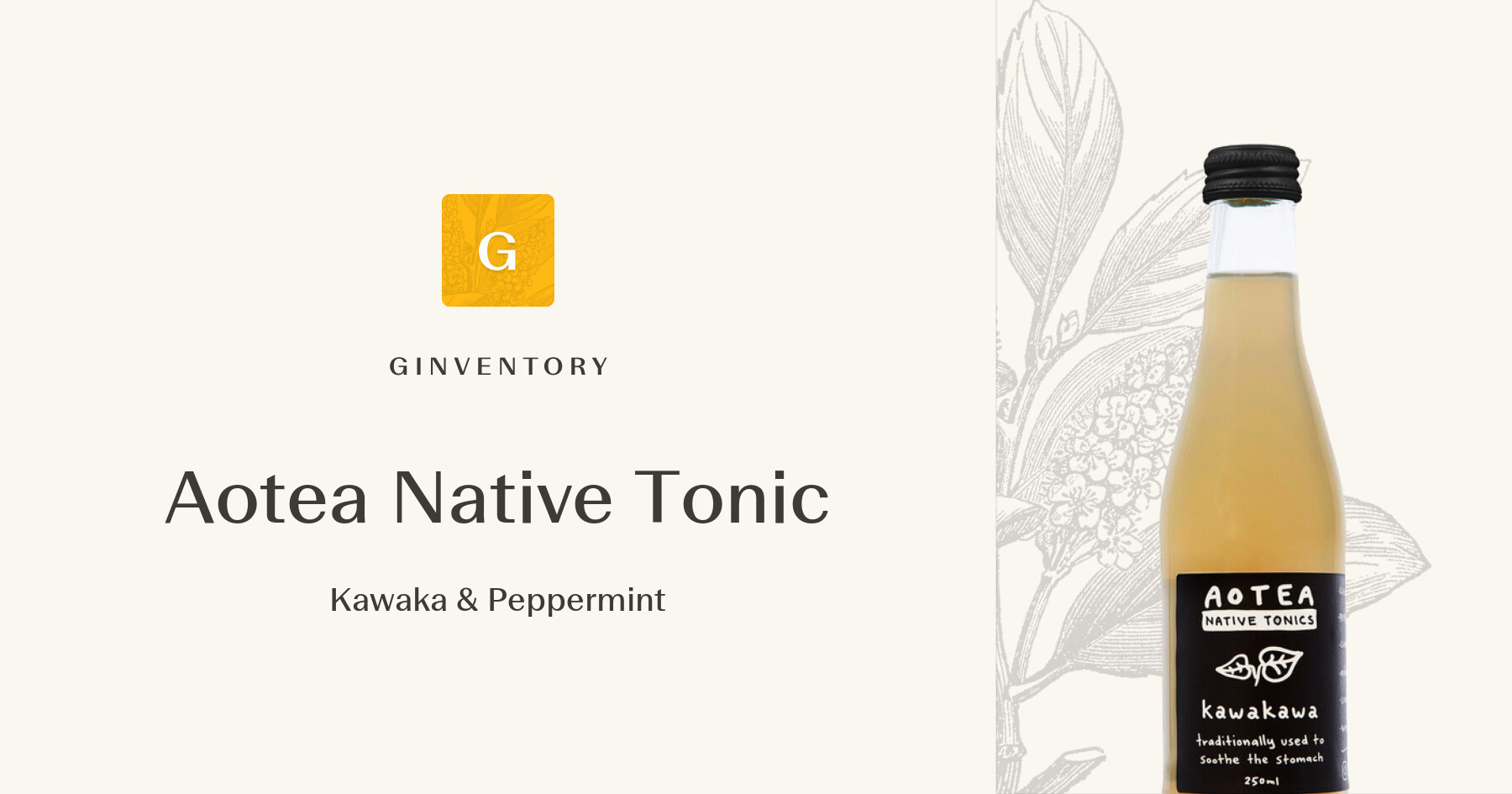 Aotea Native Tonic - Kawaka & Peppermint — Tonics | Ginventory