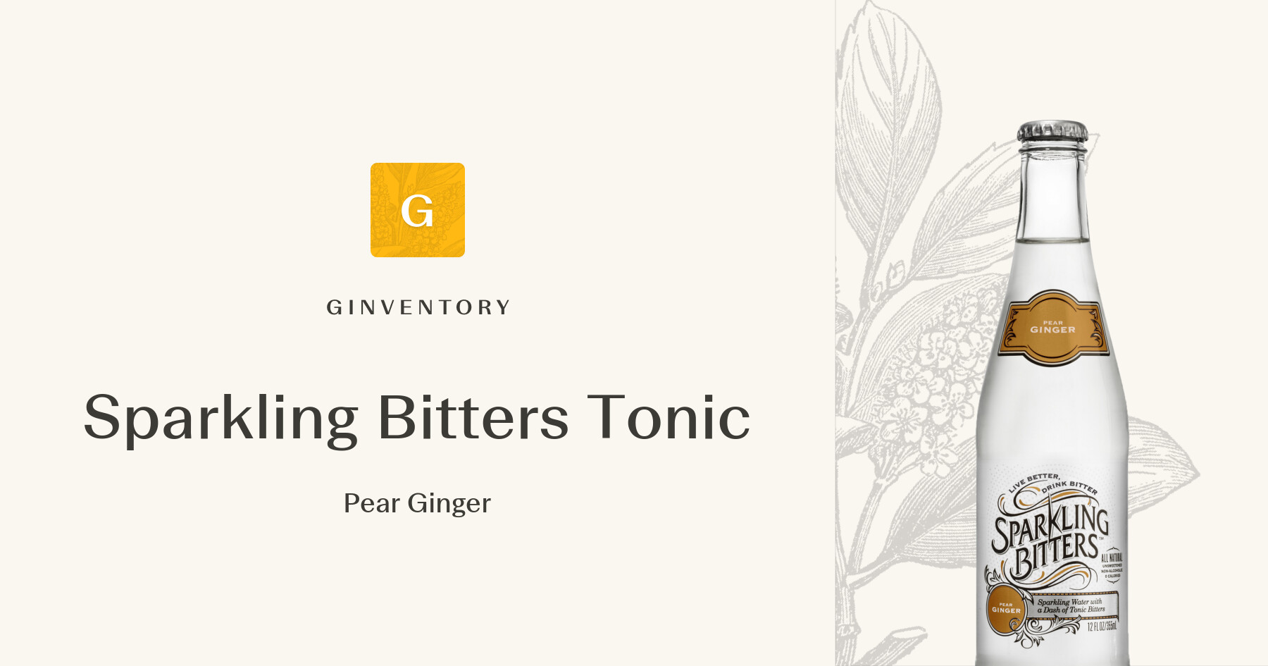 Sparkling Bitters Tonic - Pear Ginger — Tonics | Ginventory