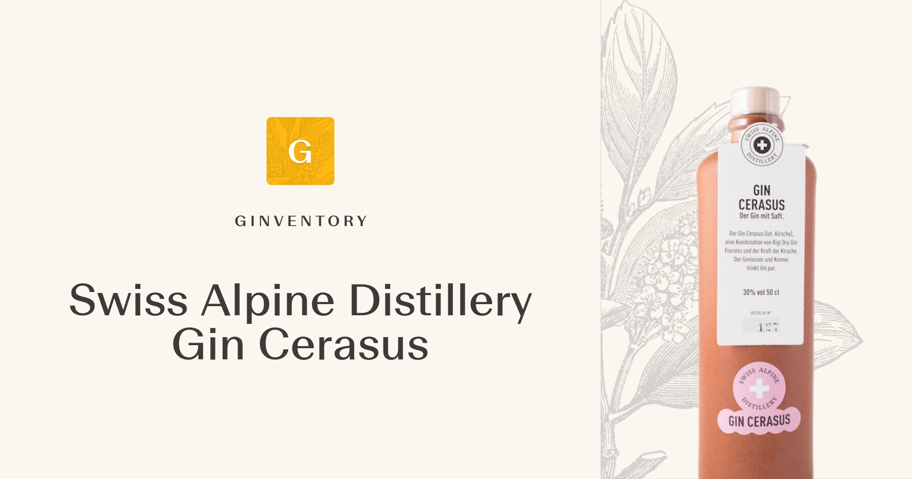Swiss Alpine Distillery Gin Cerasus — Ginebras | Ginventory