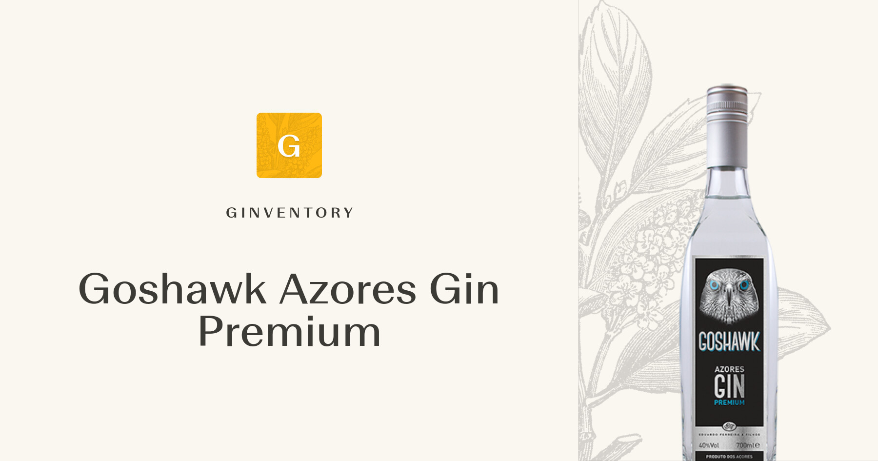 Goshawk Azores Gin Premium — Gins | Ginventory