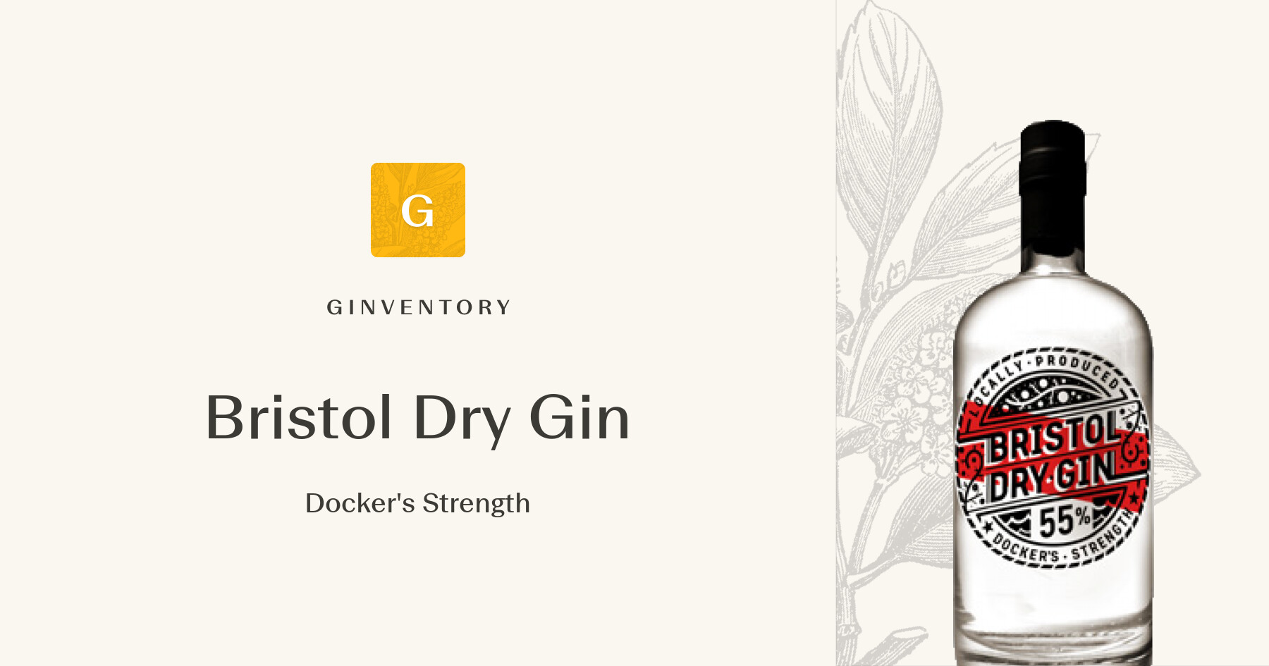 Bristol Dry Gin - Docker's Strength — Gins | Ginventory