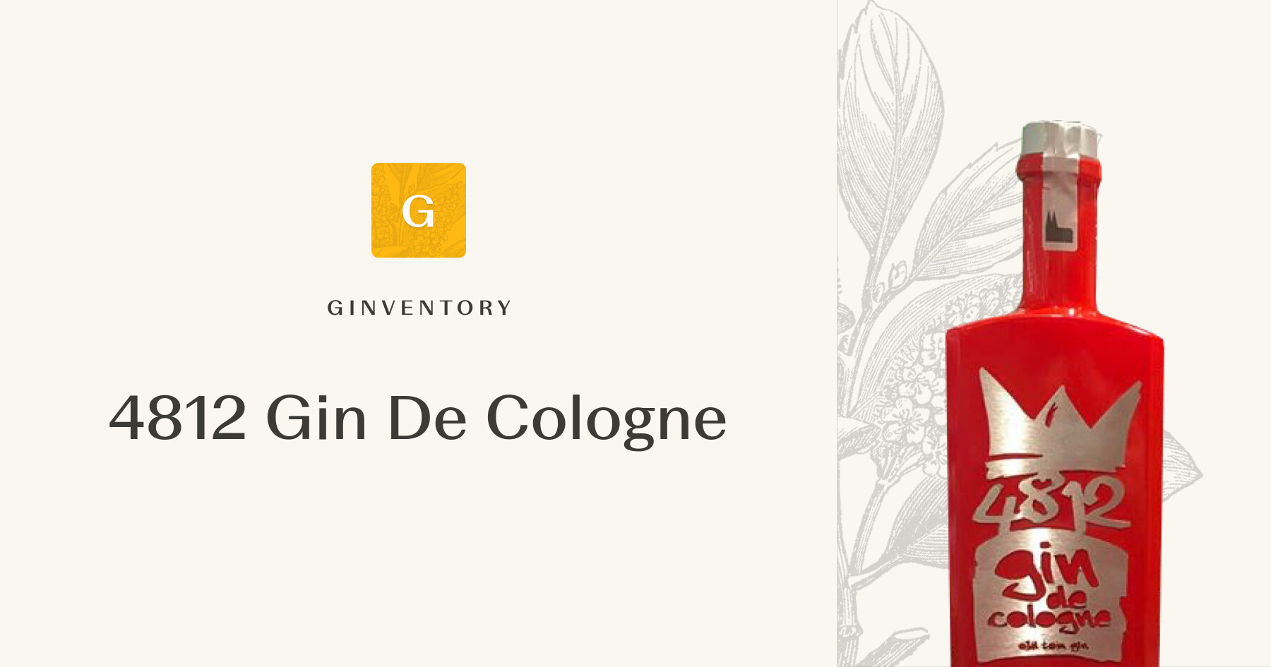 4812 Gin De Cologne — Gins | Ginventory