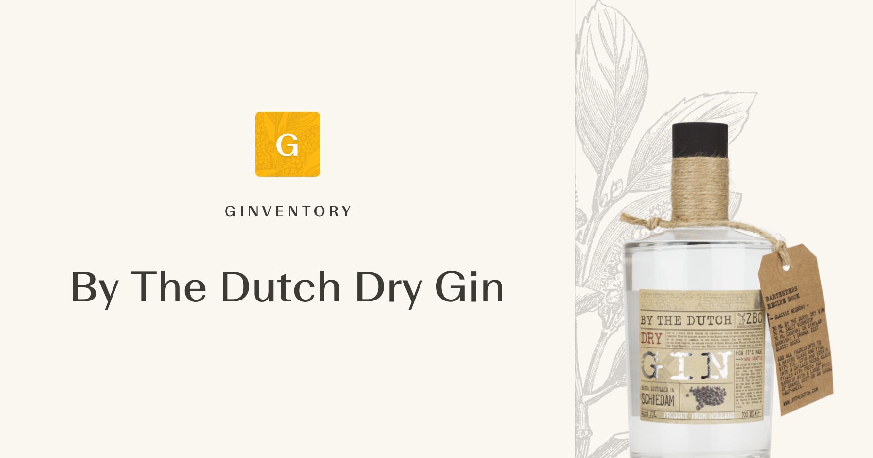 By The Dutch Dry Gin — Gins | Ginventory