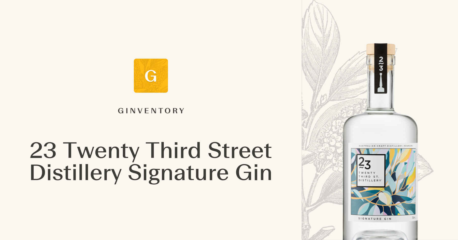 23 Twenty Third Street Distillery Signature Gin — Gins | Ginventory