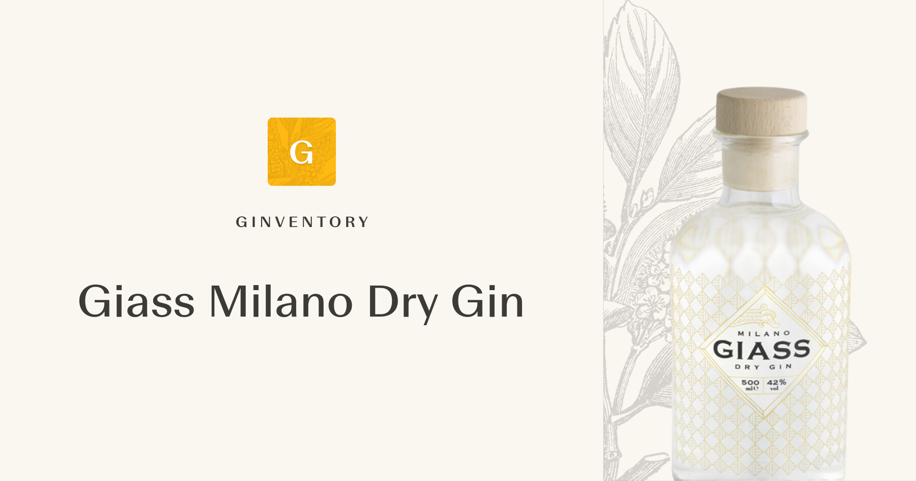Giass Milano Dry Gin — Gins | Ginventory
