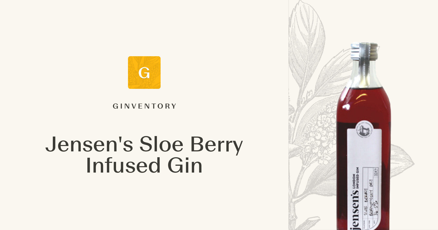 Jensen's Sloe Berry Infused Gin — Ginebras | Ginventory