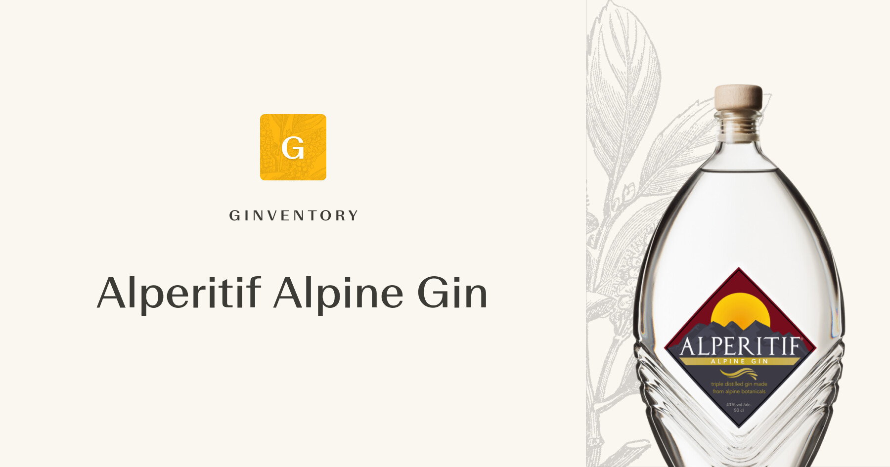 Alperitif Alpine Gin — Gins | Ginventory