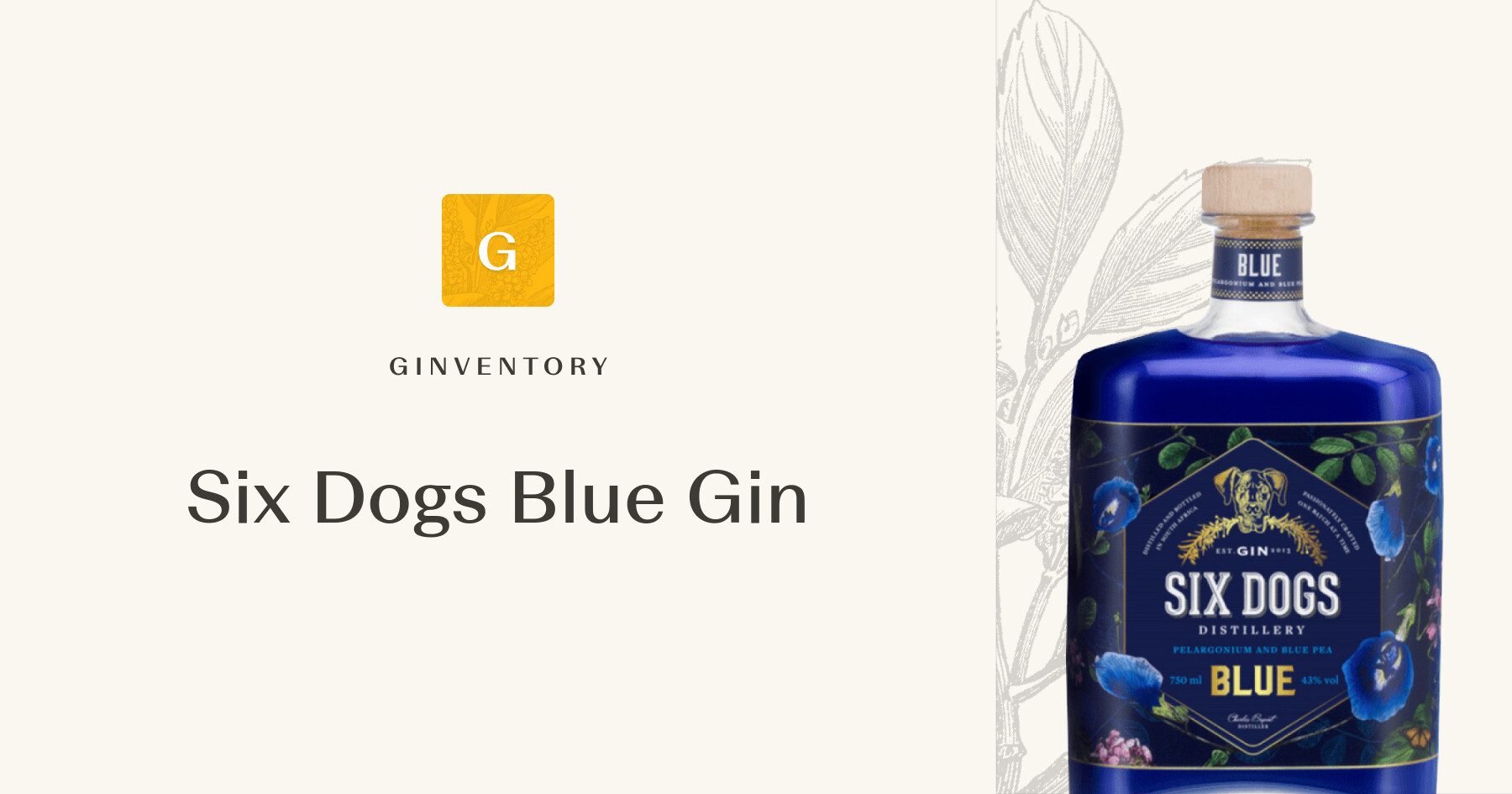 Six Dogs Blue Gin — Gins | Ginventory