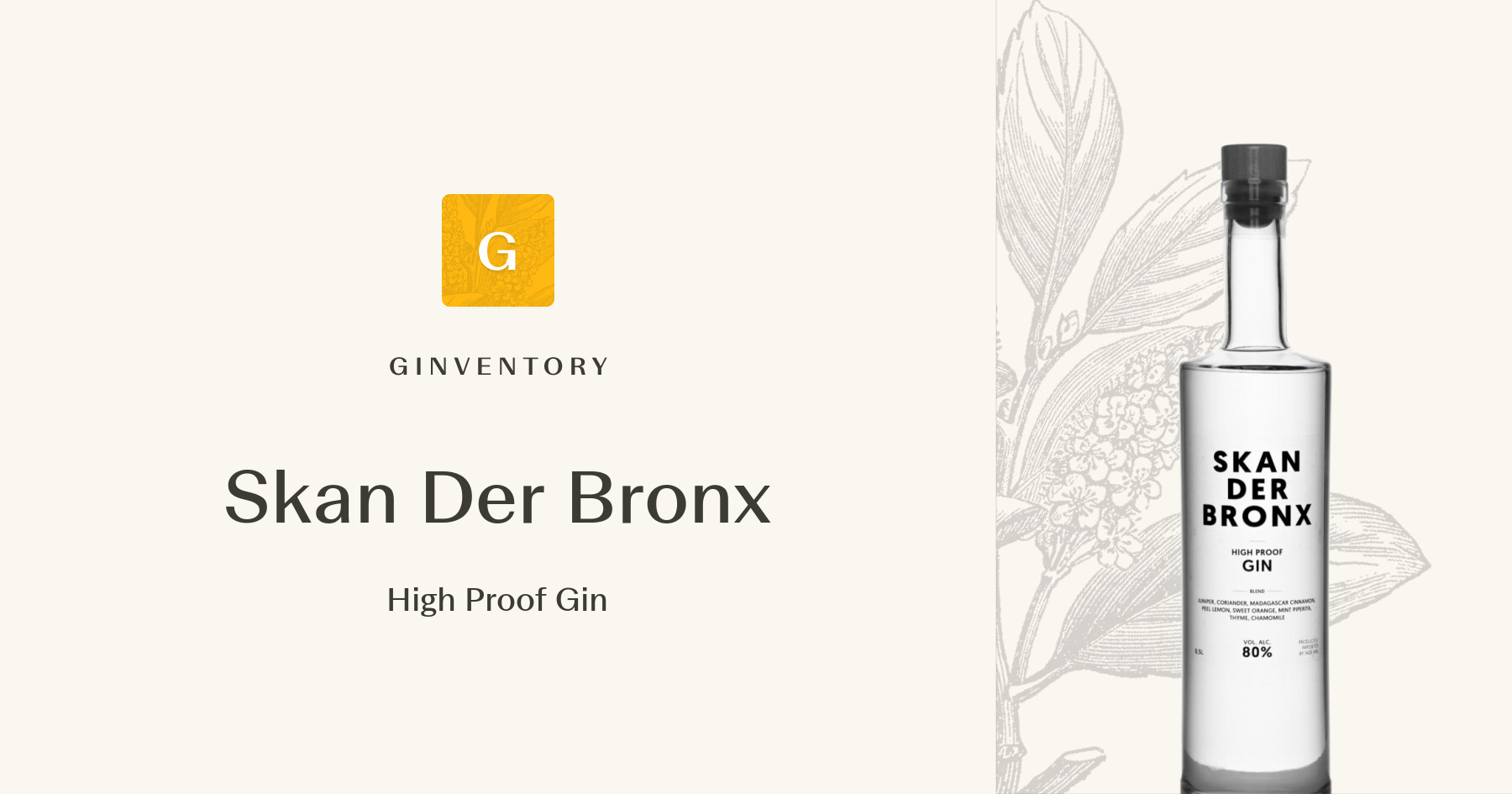 Skan Der Bronx - High Proof Gin — Ginebras | Ginventory