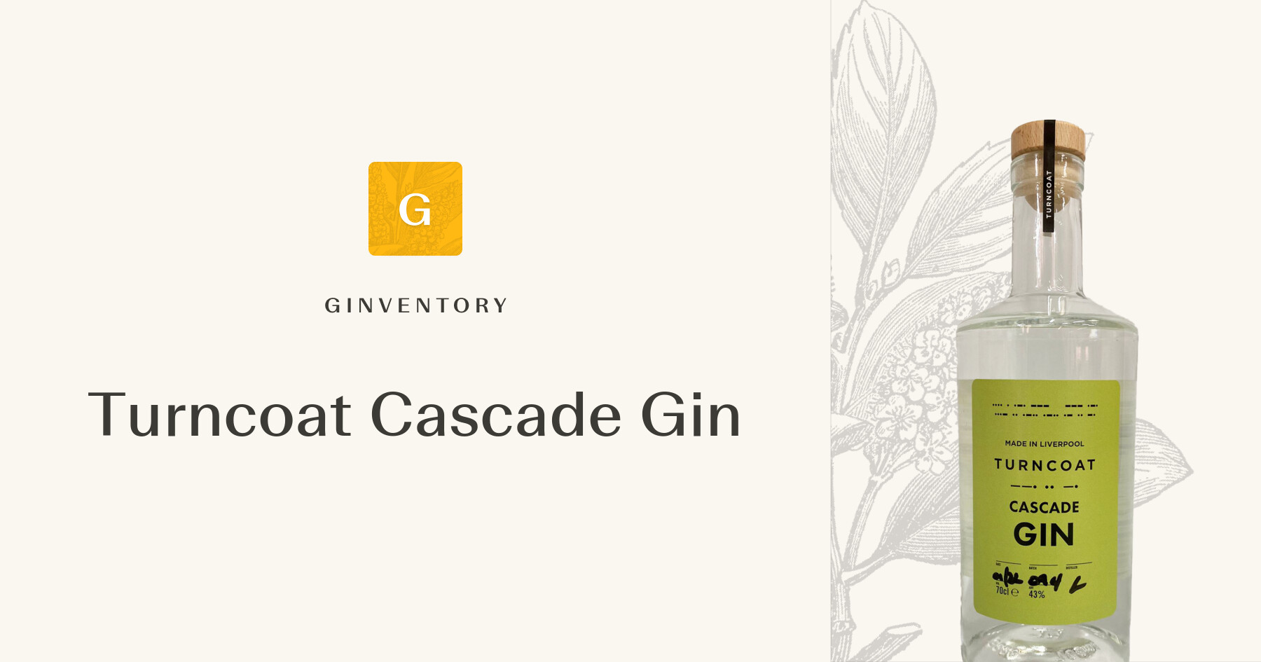Turncoat Cascade Gin — Gins | Ginventory