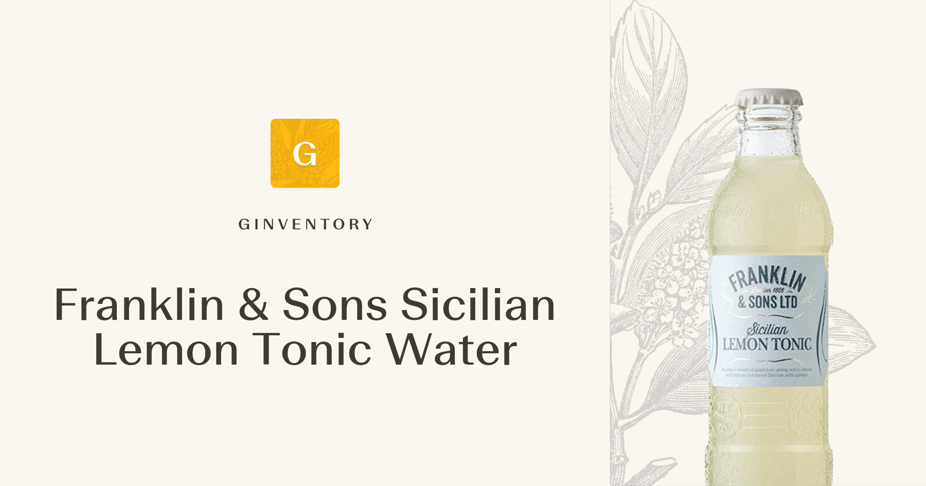 Franklin & Sons Sicilian Lemon Tonic Water — Tonics | Ginventory