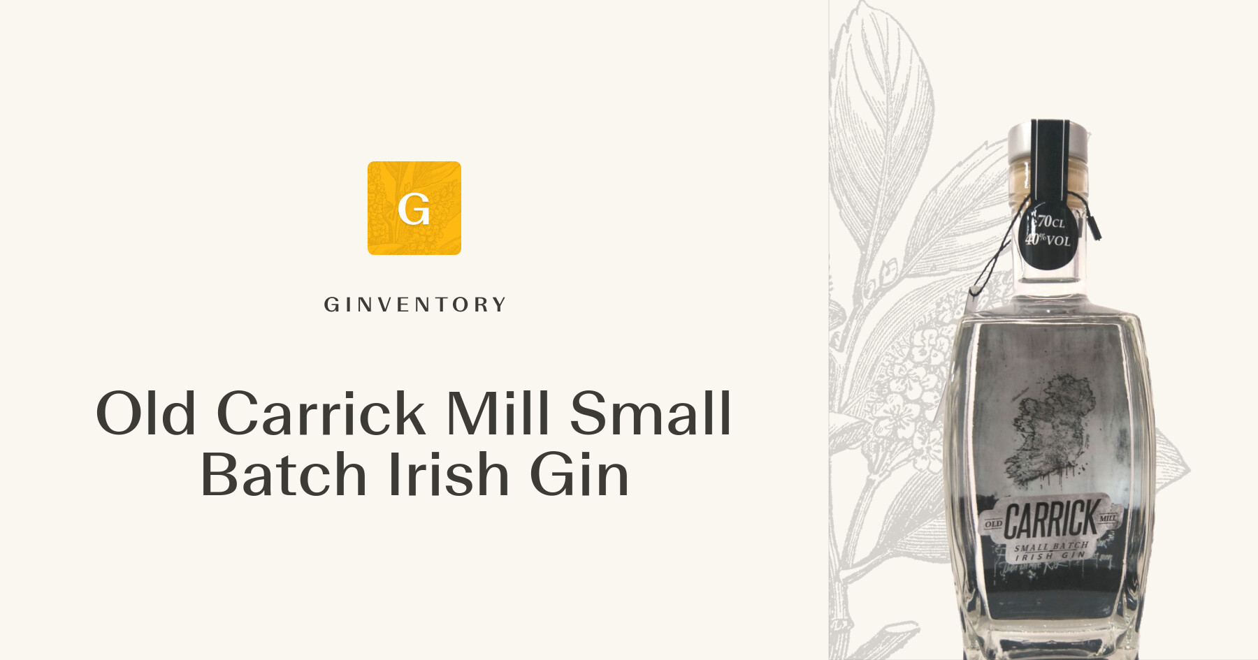 Old Carrick Mill Small Batch Irish Gin — Gins | Ginventory