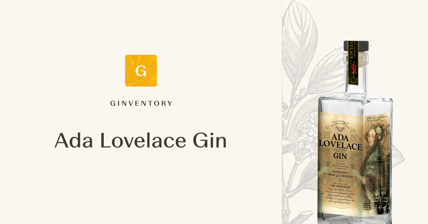 Ada Lovelace Gin — Gins | Ginventory