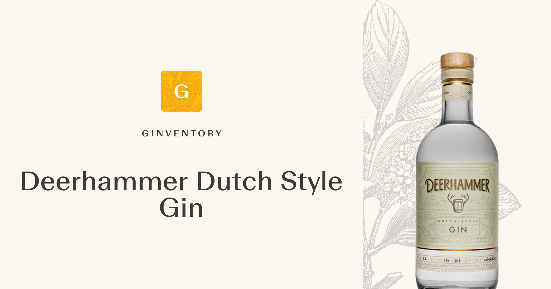 Deerhammer Dutch Style Gin — Gins | Ginventory