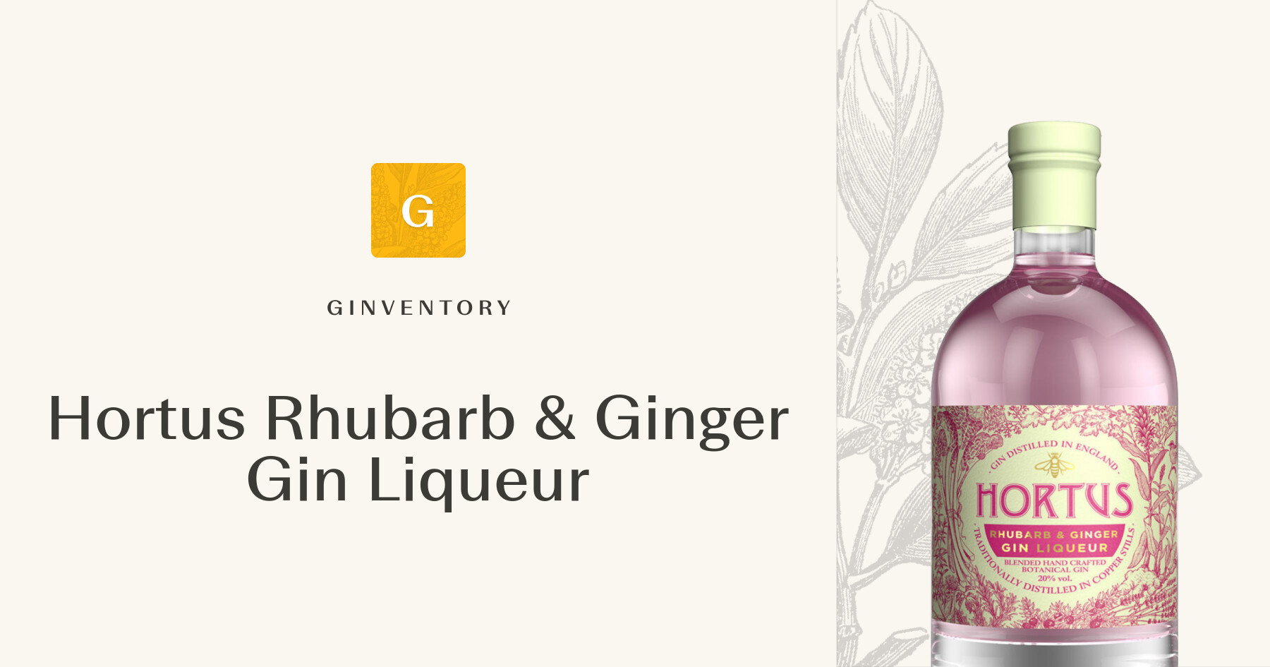 Hortus Rhubarb & Ginger Gin Liqueur — Gins | Ginventory
