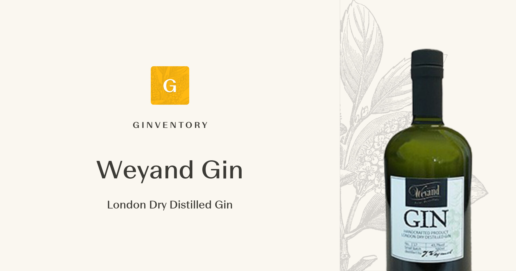 Weyand Gin - London Dry Distilled Gin — Gins | Ginventory