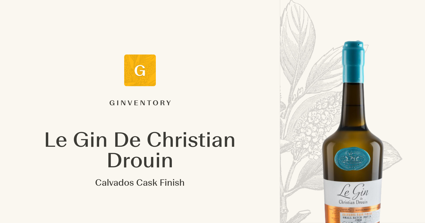 Le Gin De Christian Drouin - Calvados Cask Finish — Gins | Ginventory
