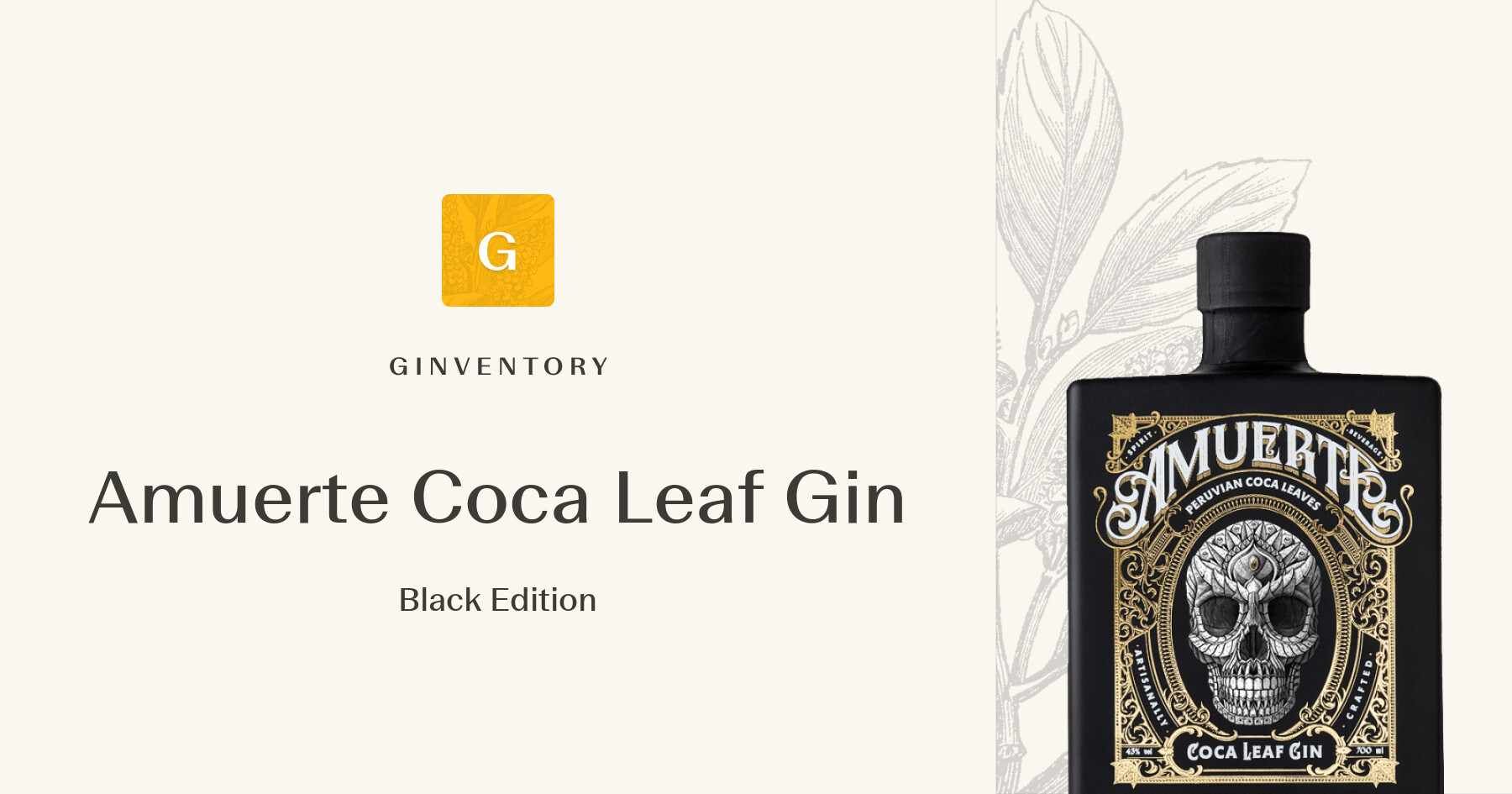Amuerte Coca Leaf Gin - Black Edition — Gins | Ginventory
