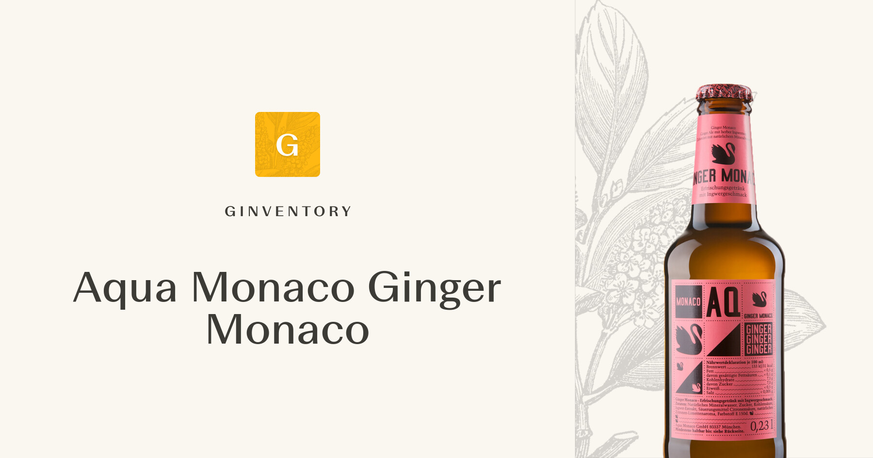 Aqua Monaco Ginger Monaco — Tonics | Ginventory
