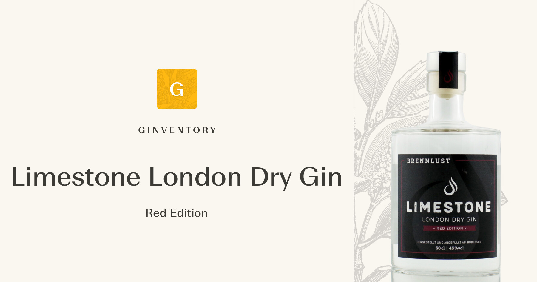 Limestone London Dry Gin - Red Edition — Gins | Ginventory