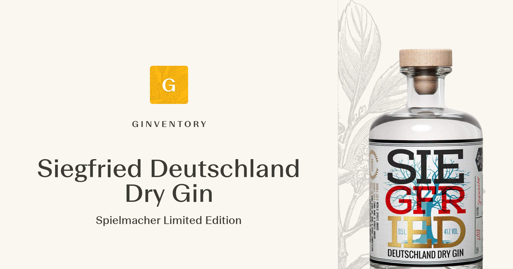 Siegfried Deutschland Dry Gin - Spielmacher Limited Edition — Ginebras ...