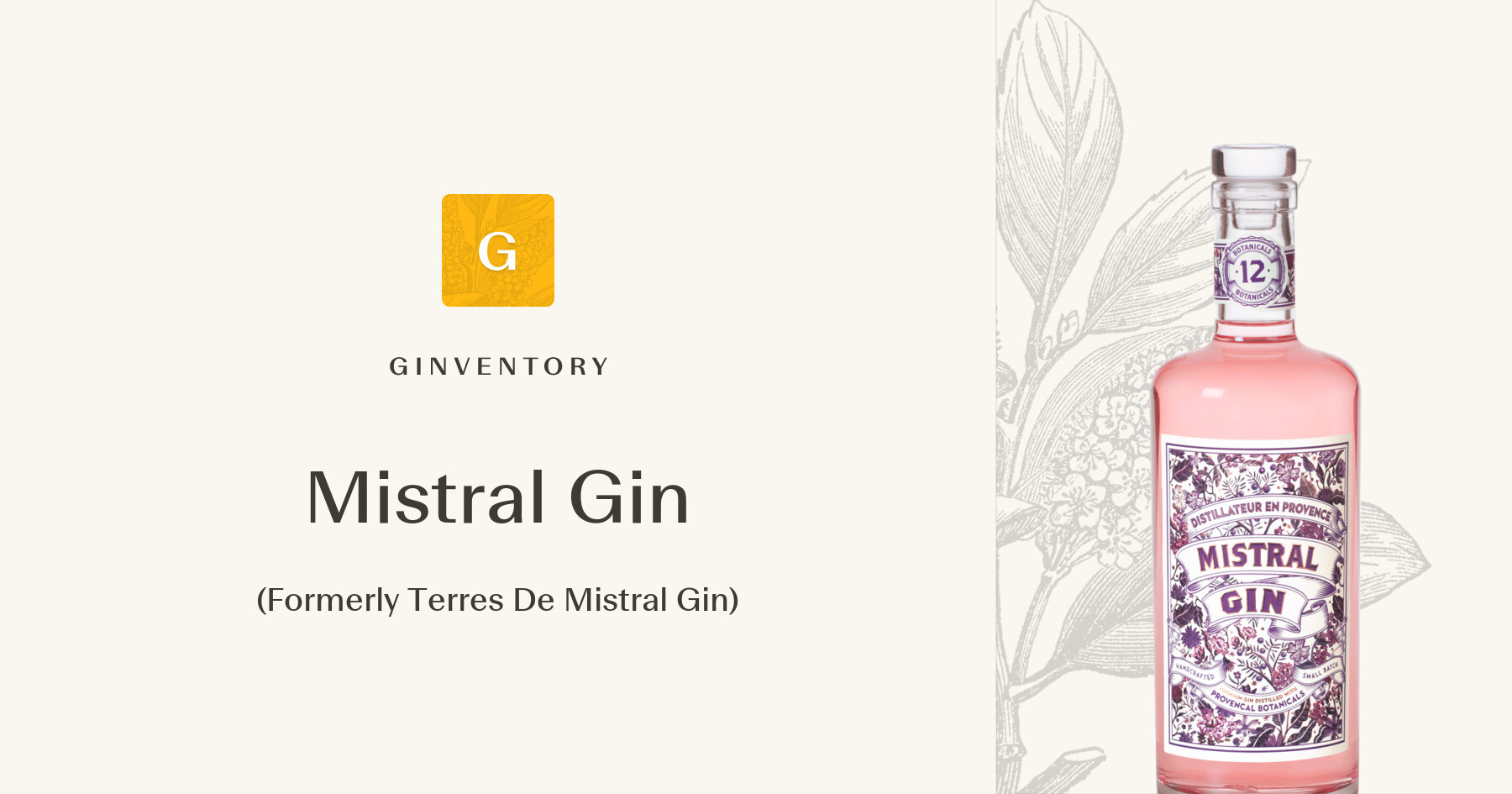 Mistral Gin - (Formerly Terres De Mistral Gin) — Gins | Ginventory