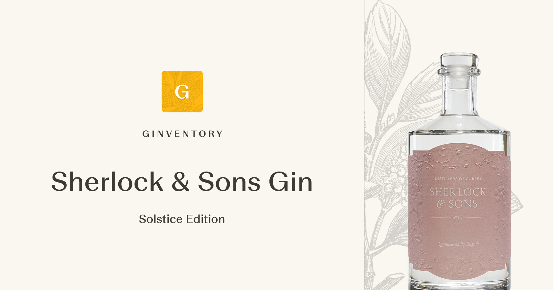 Sherlock & Sons Gin - Solstice Edition — Gins | Ginventory