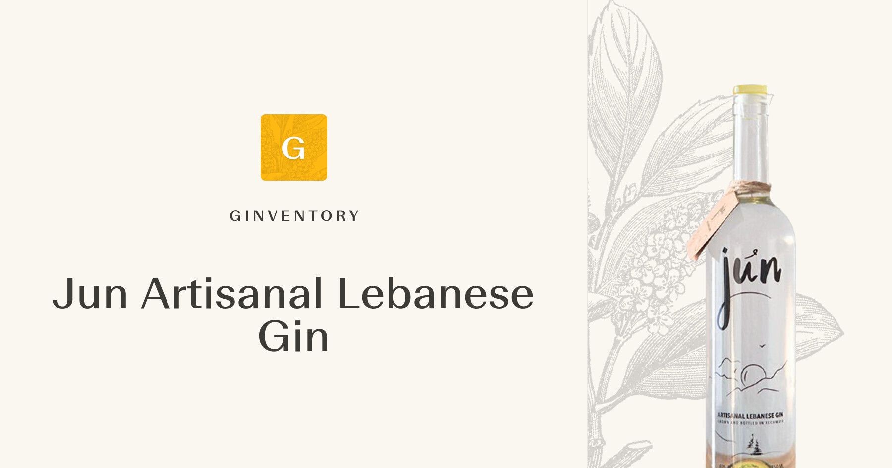 Jun Artisanal Lebanese Gin — Gins | Ginventory