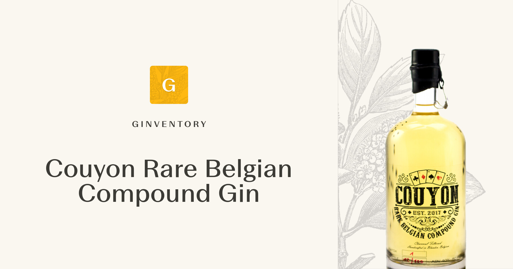 Couyon Rare Belgian Compound Gin — Gins | Ginventory