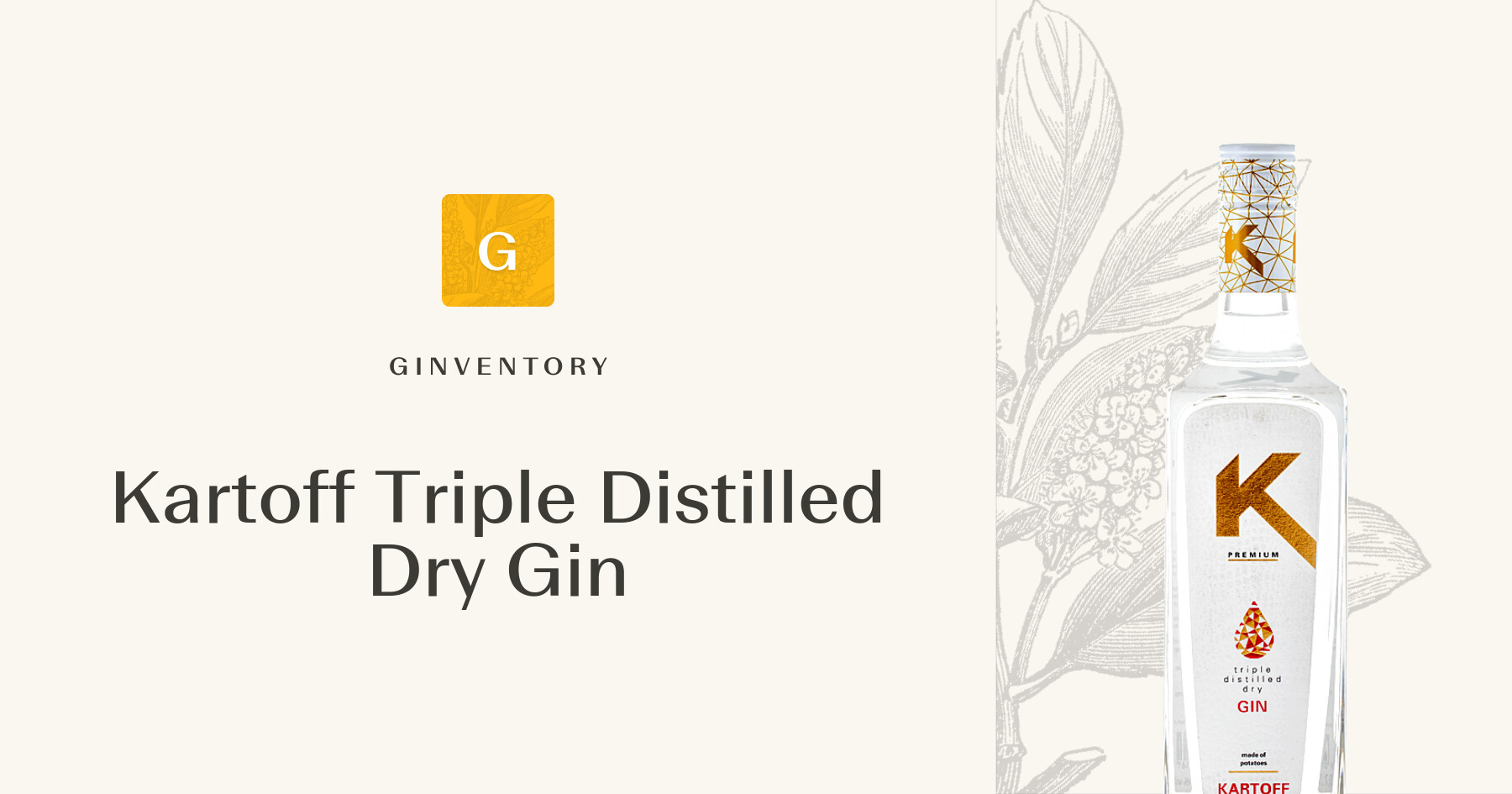 Kartoff Triple Distilled Dry Gin — Gins | Ginventory