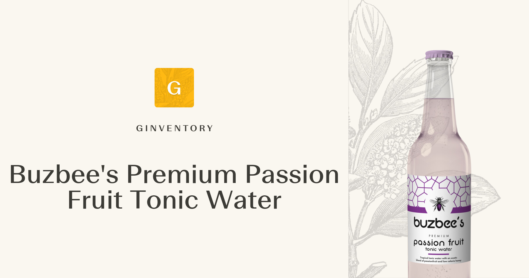 Buzbee's Premium Passion Fruit Tonic Water — Tonics | Ginventory