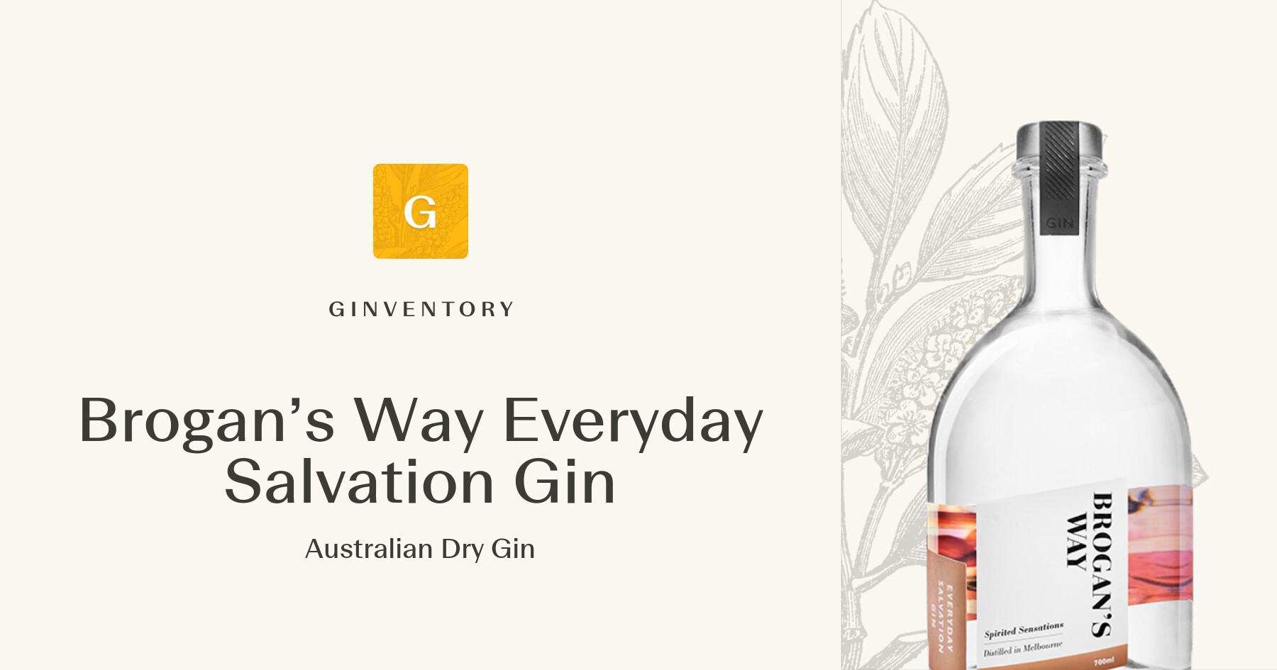 Brogan’s Way Everyday Salvation Gin - Australian Dry Gin — Gins ...