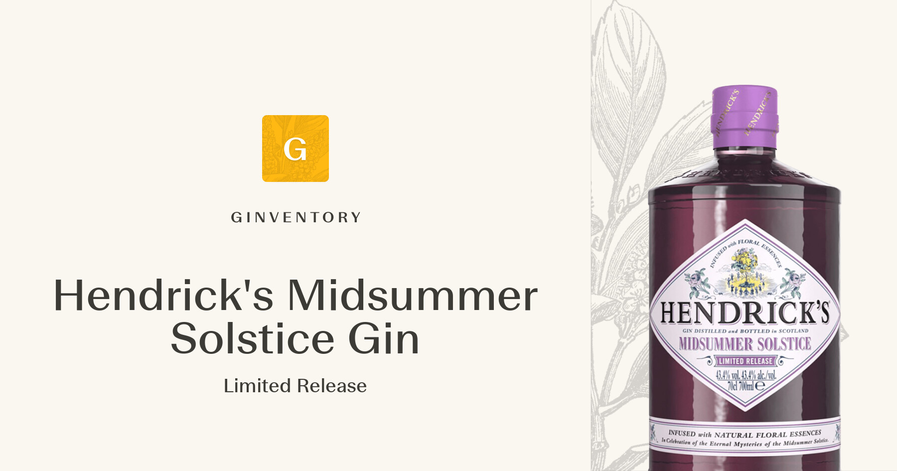 Hendrick's Midsummer Solstice Gin - Limited Release — Gins | Ginventory