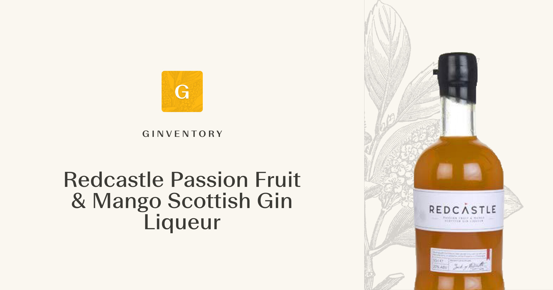 Redcastle Passion Fruit & Mango Scottish Gin Liqueur — Gins | Ginventory
