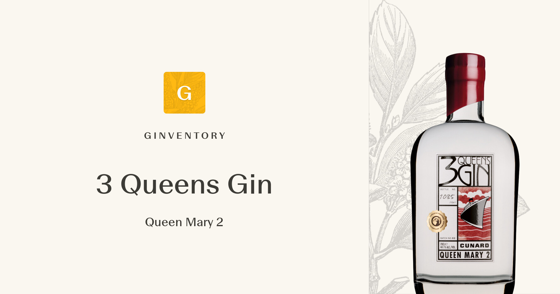 3 Queens Gin - Queen Mary 2 — Gins | Ginventory