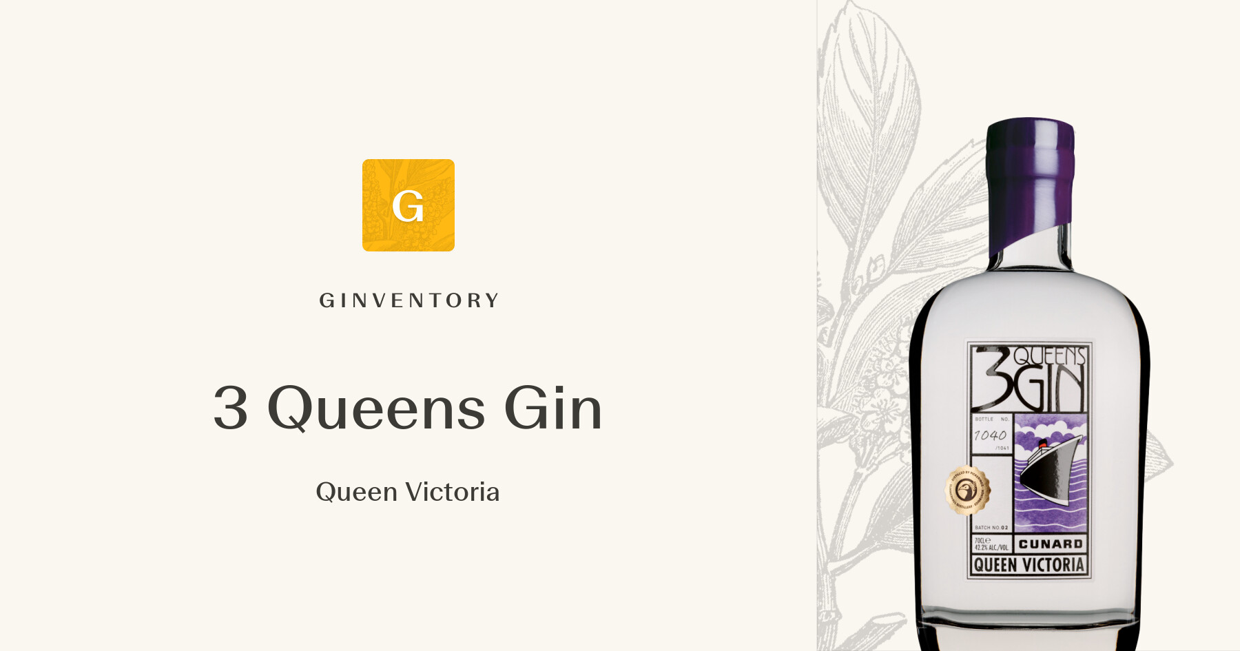 3 Queens Gin - Queen Victoria — Gins | Ginventory