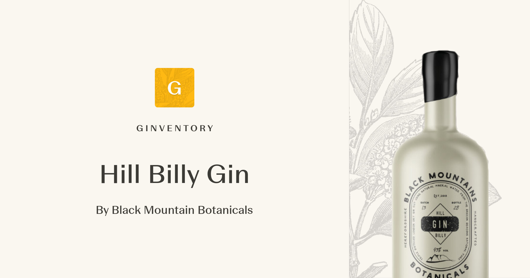 Hill Billy Gin - By Black Mountain Botanicals — Gins | Ginventory